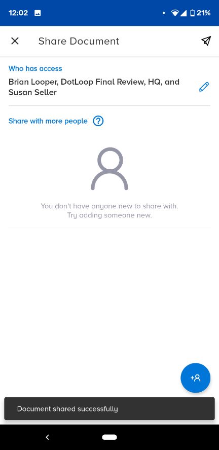 Android - Sharing Documents and Sharing Permissions