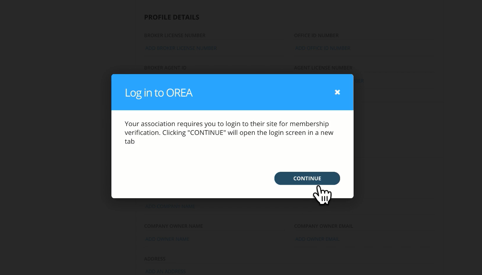 Adding Ontario Real Estate Association to your account