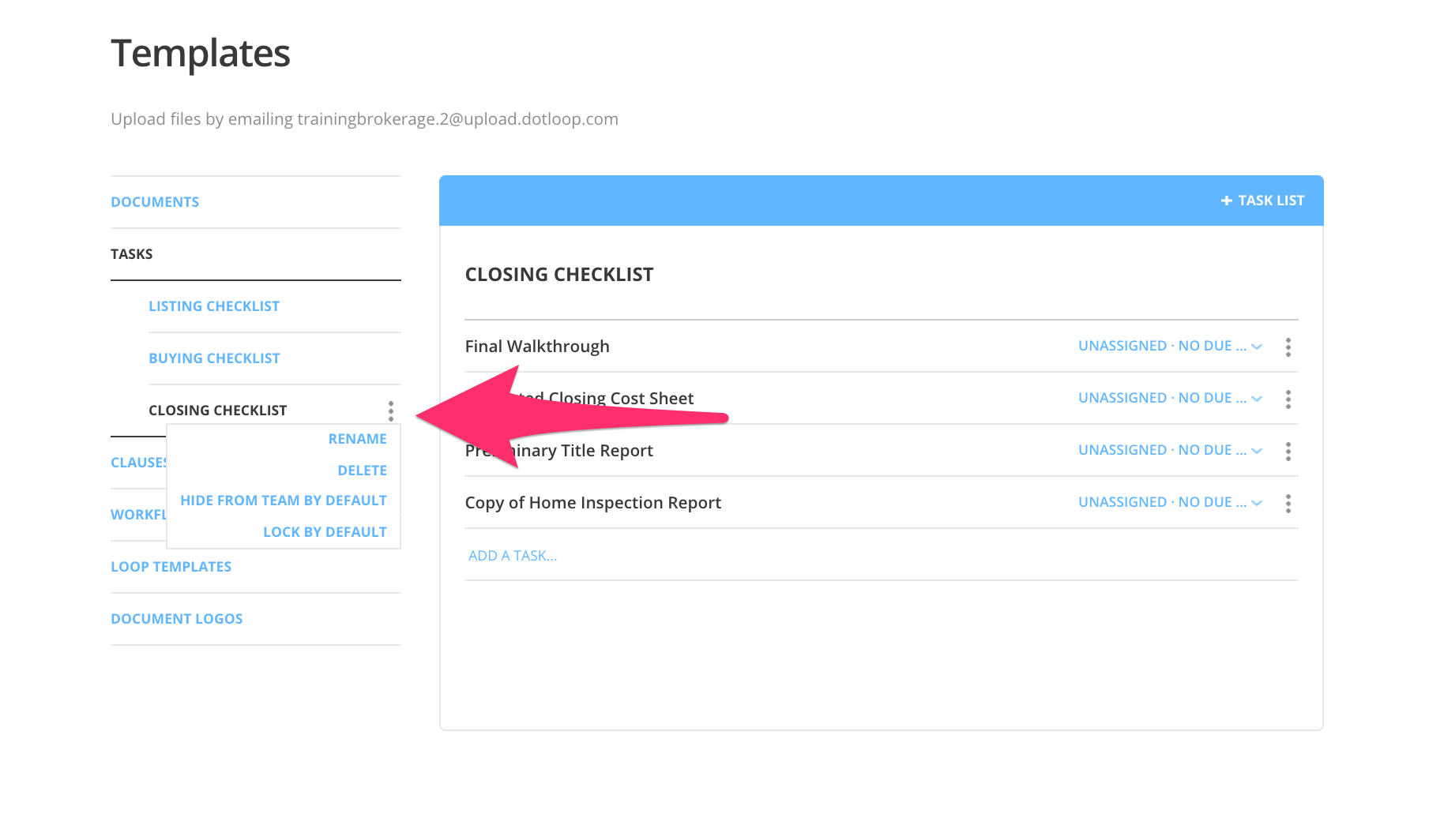 Create Task Templates