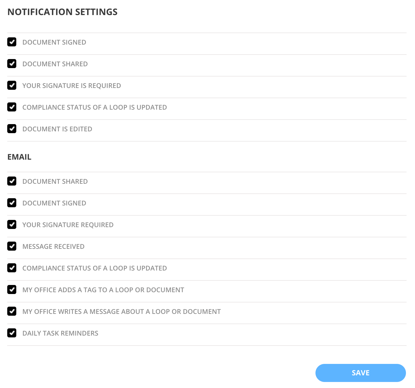 Notification Settings