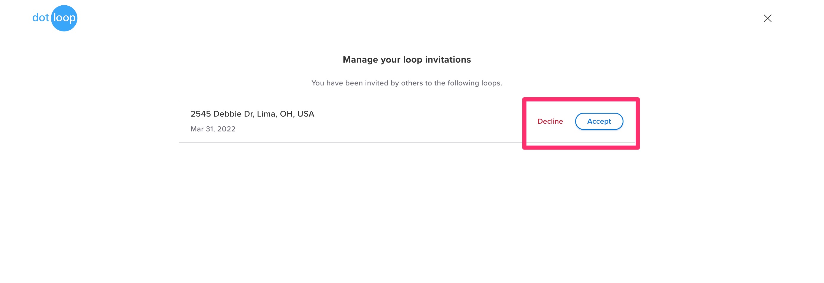 Managing Loop Invitations