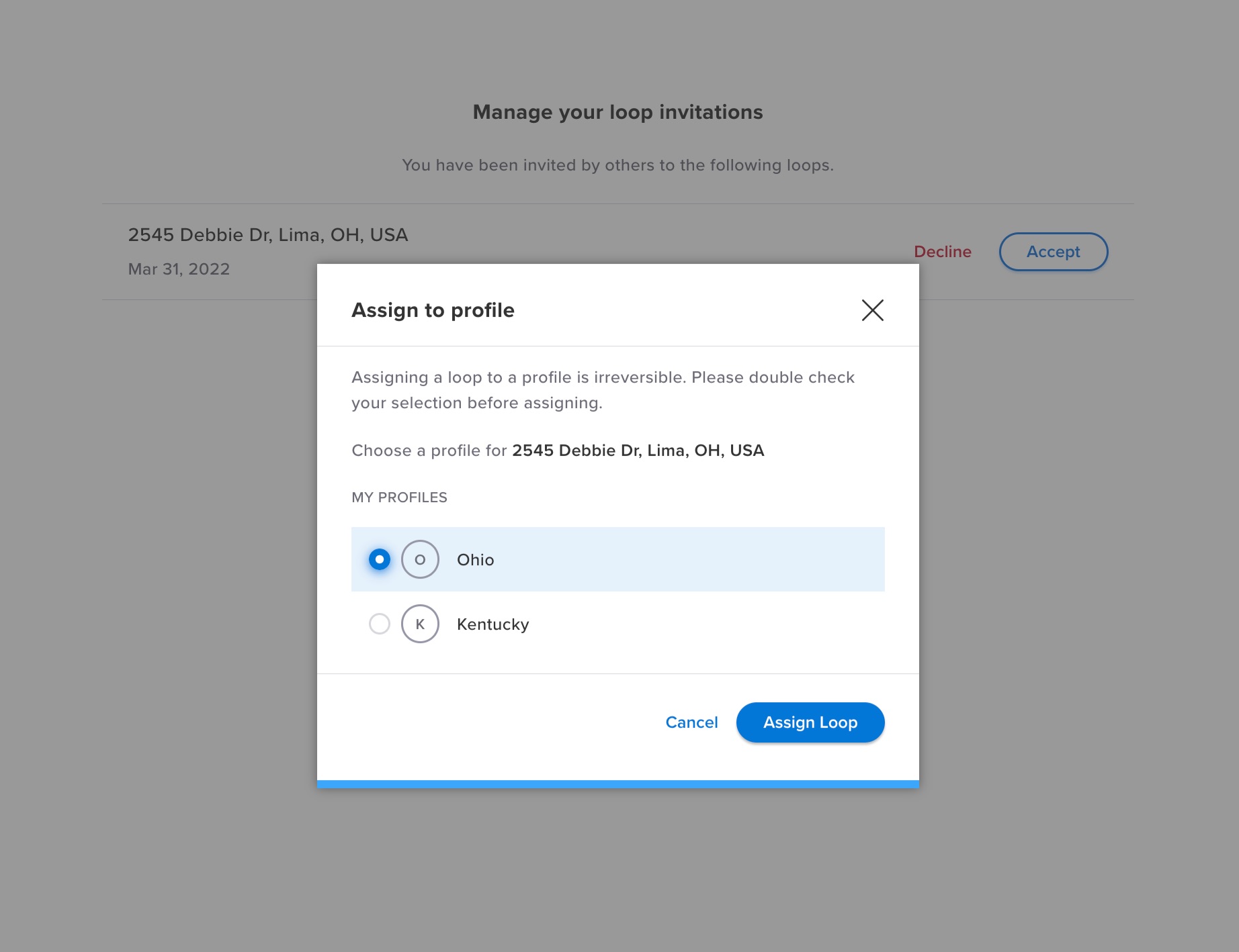 Managing Loop Invitations