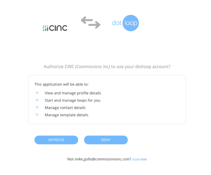 Commissions Inc Integration