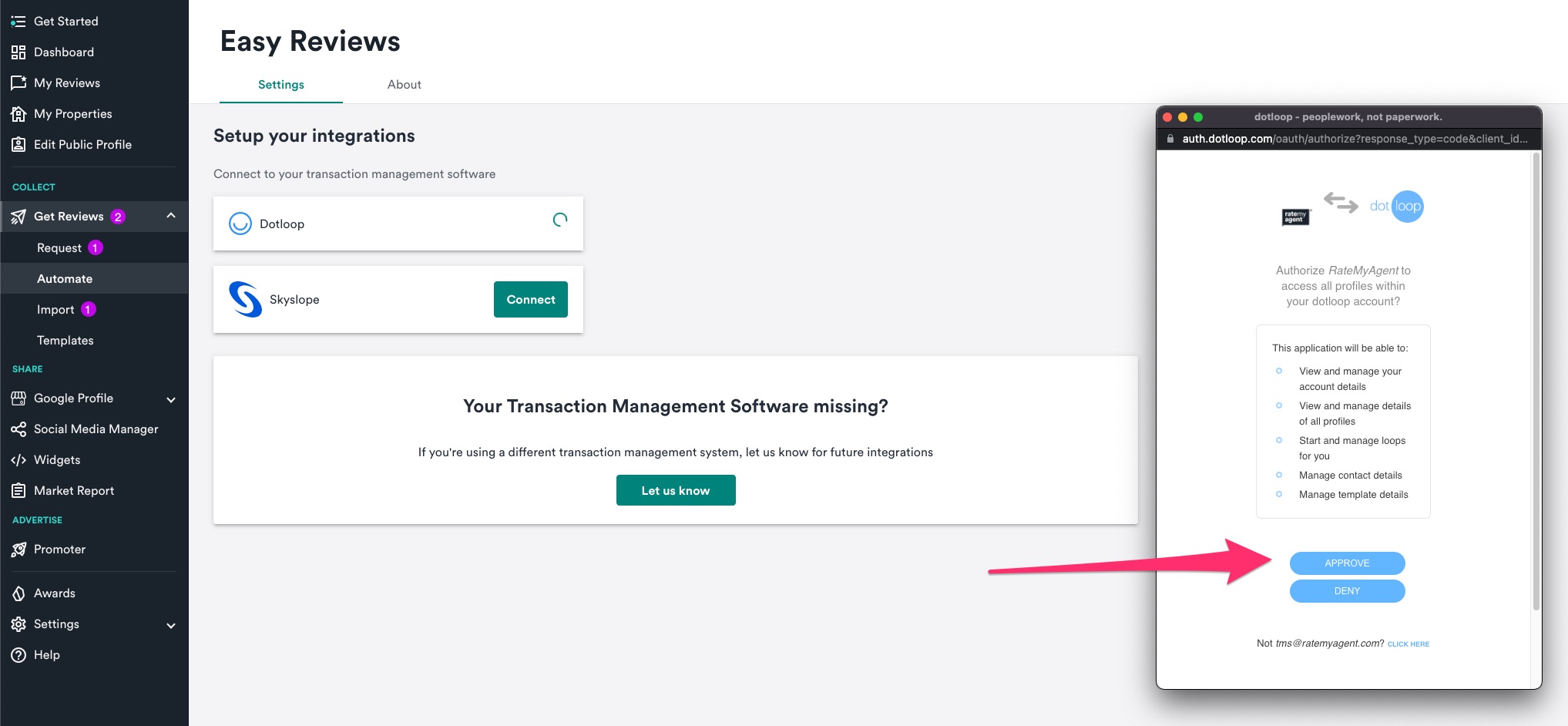 RateMyAgent Integration