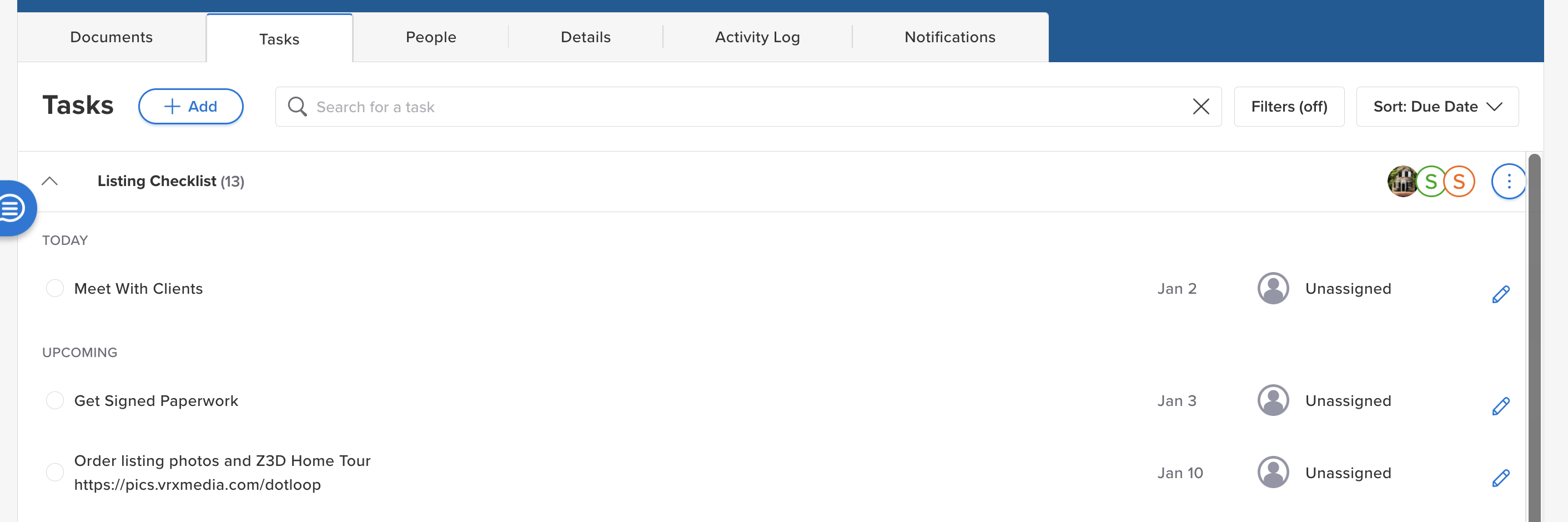 2.0 Search, Filter, and Sort Tasks