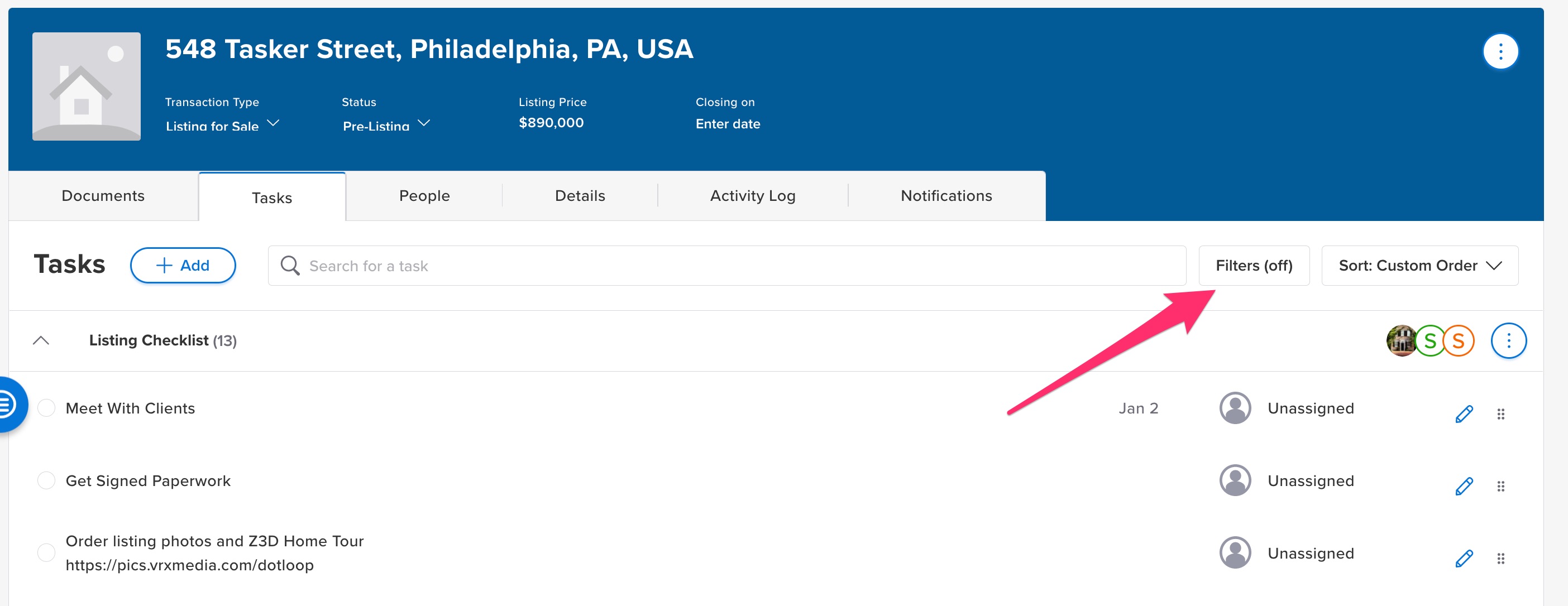 2.0 Search, Filter, and Sort Tasks