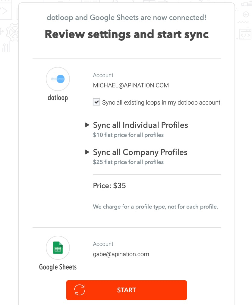 Google Sheets via API Nation