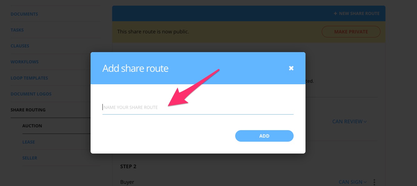 2.0 Creating a Share Routing Template