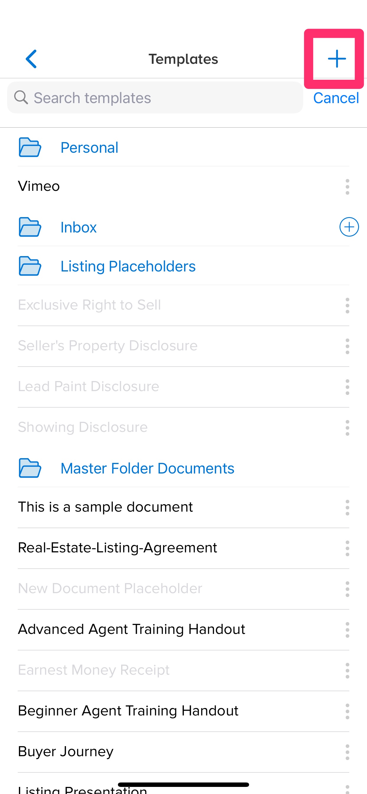 iOS - Managing Templates