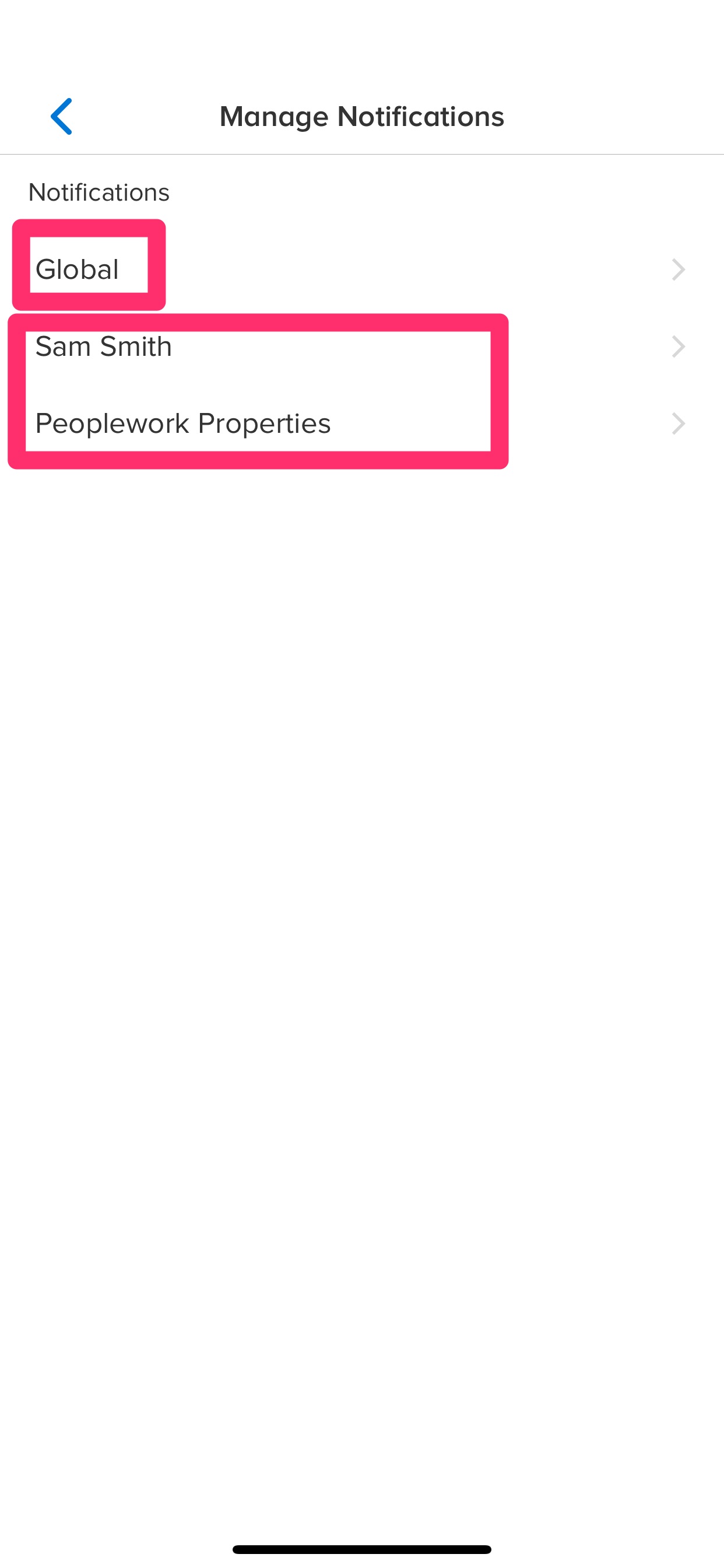 iOS - Account Settings