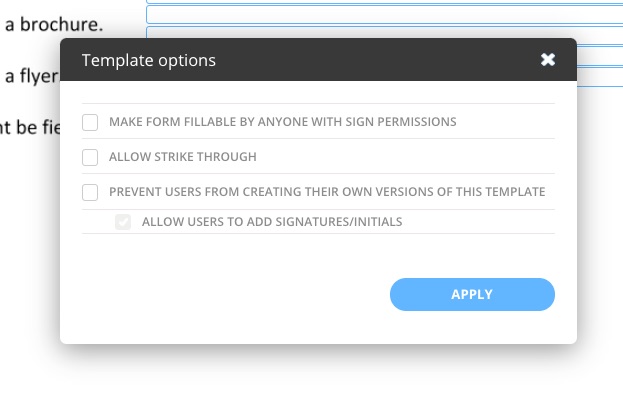 Customizing Locked Template Options