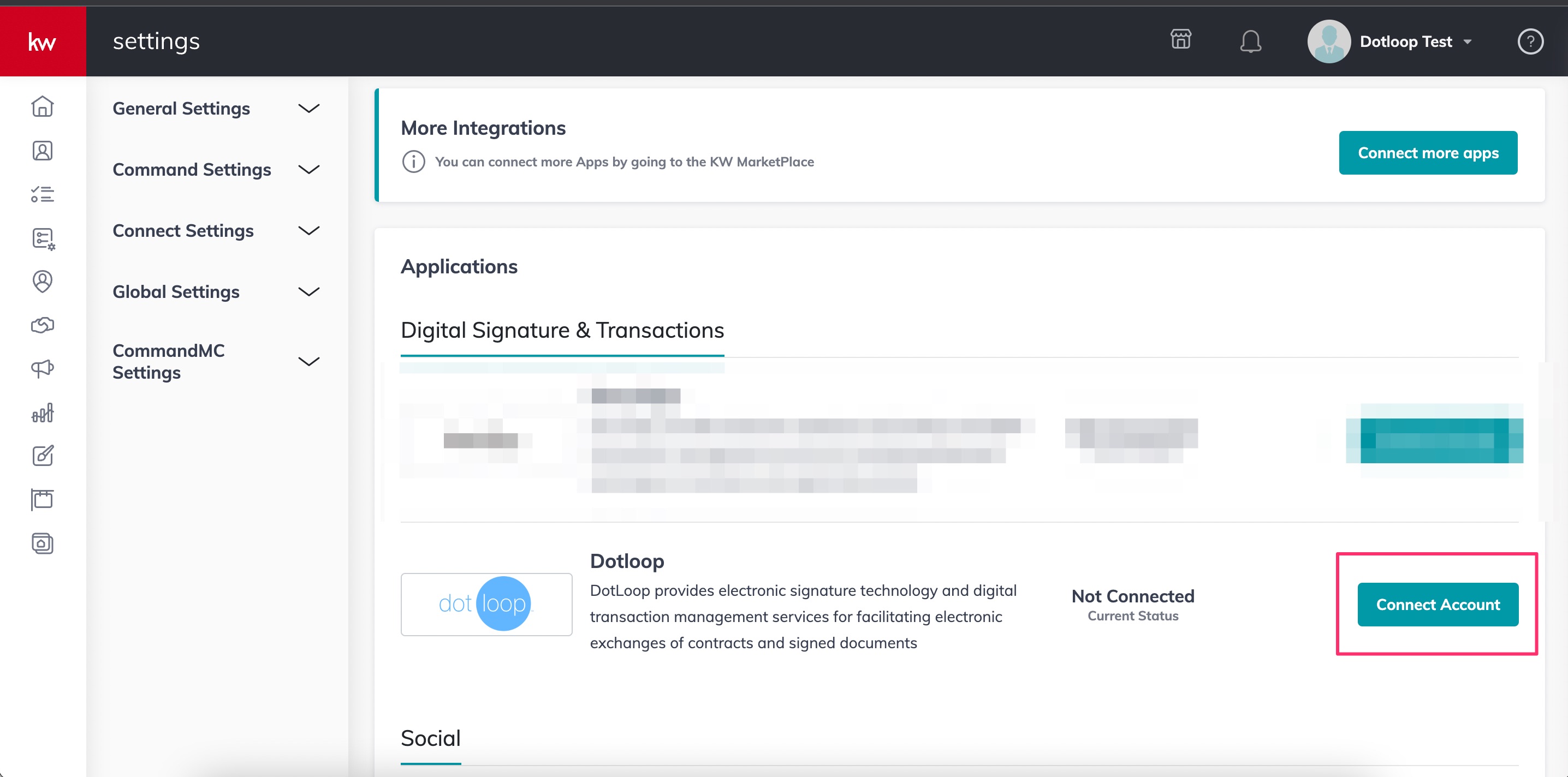 Activating and Connecting Command and dotloop
