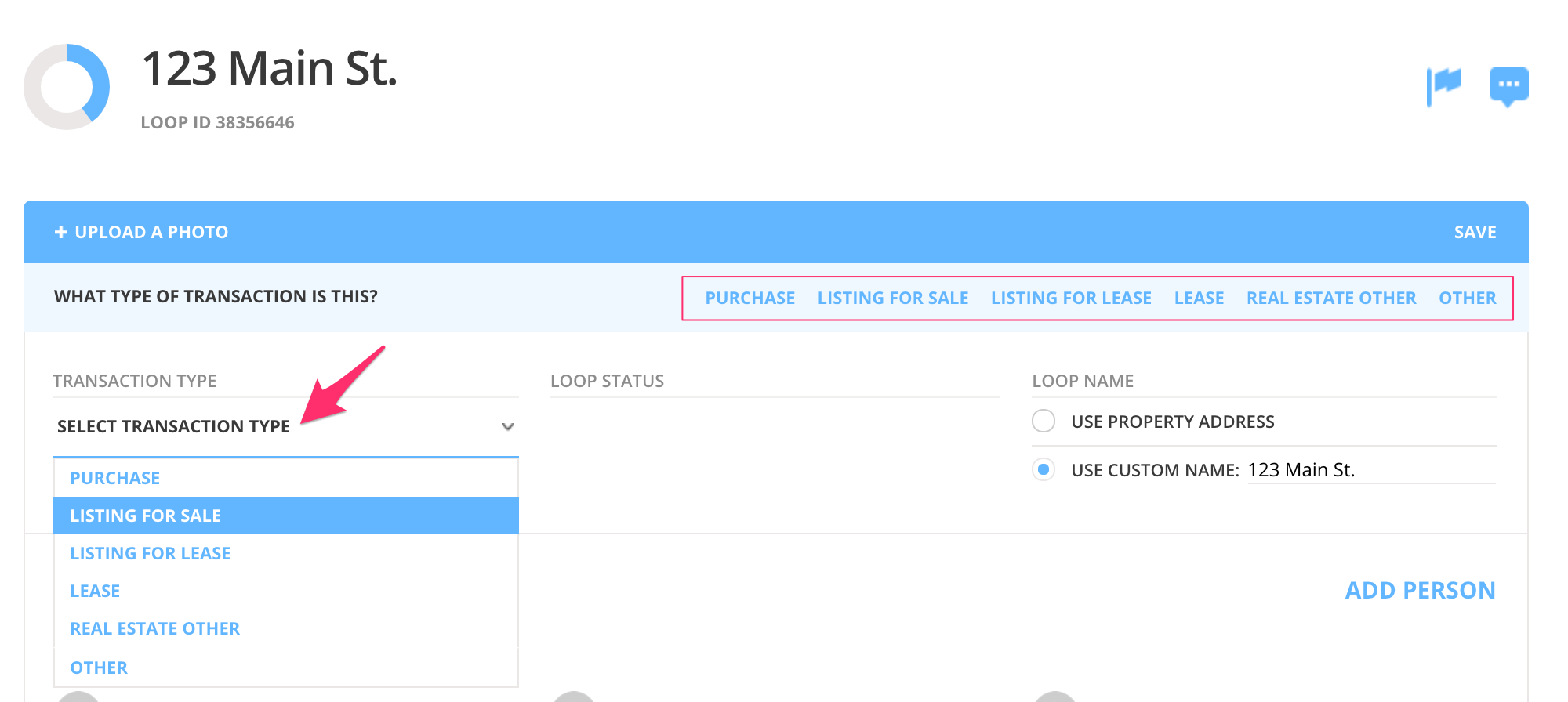 Transaction Type and Status