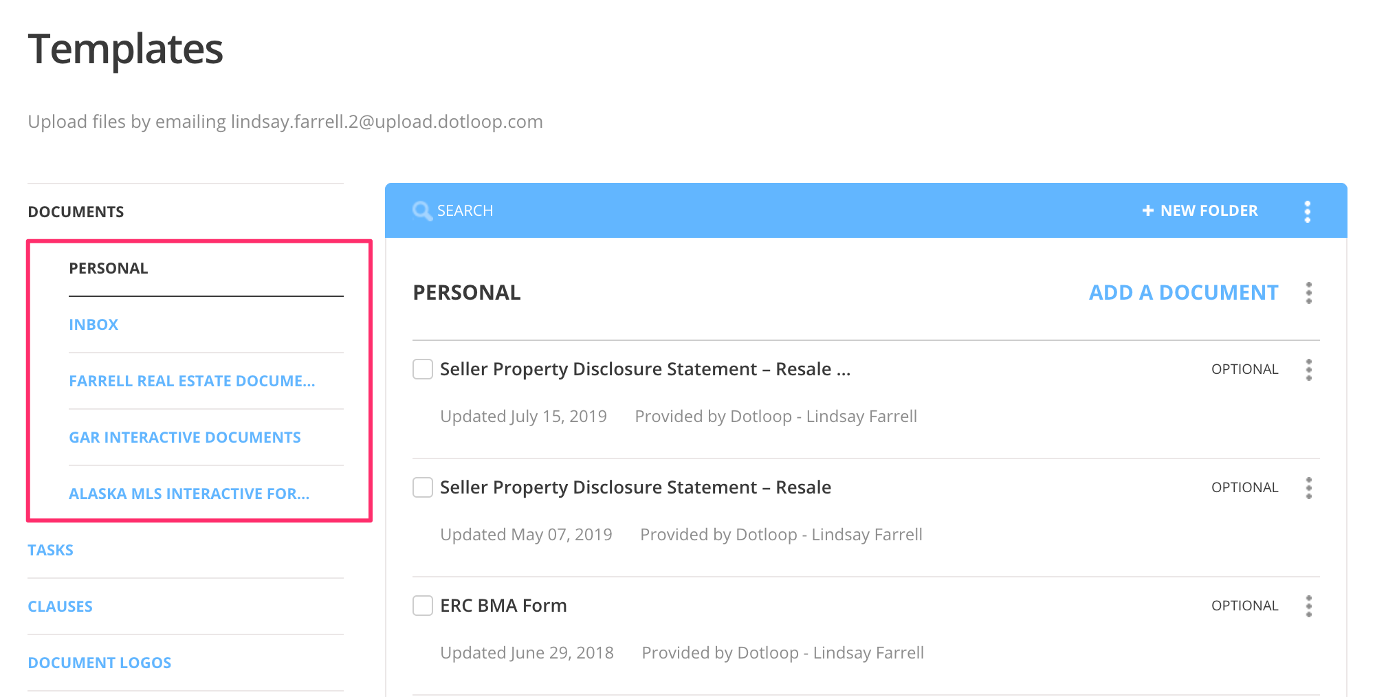 Adding Files to Template Folders