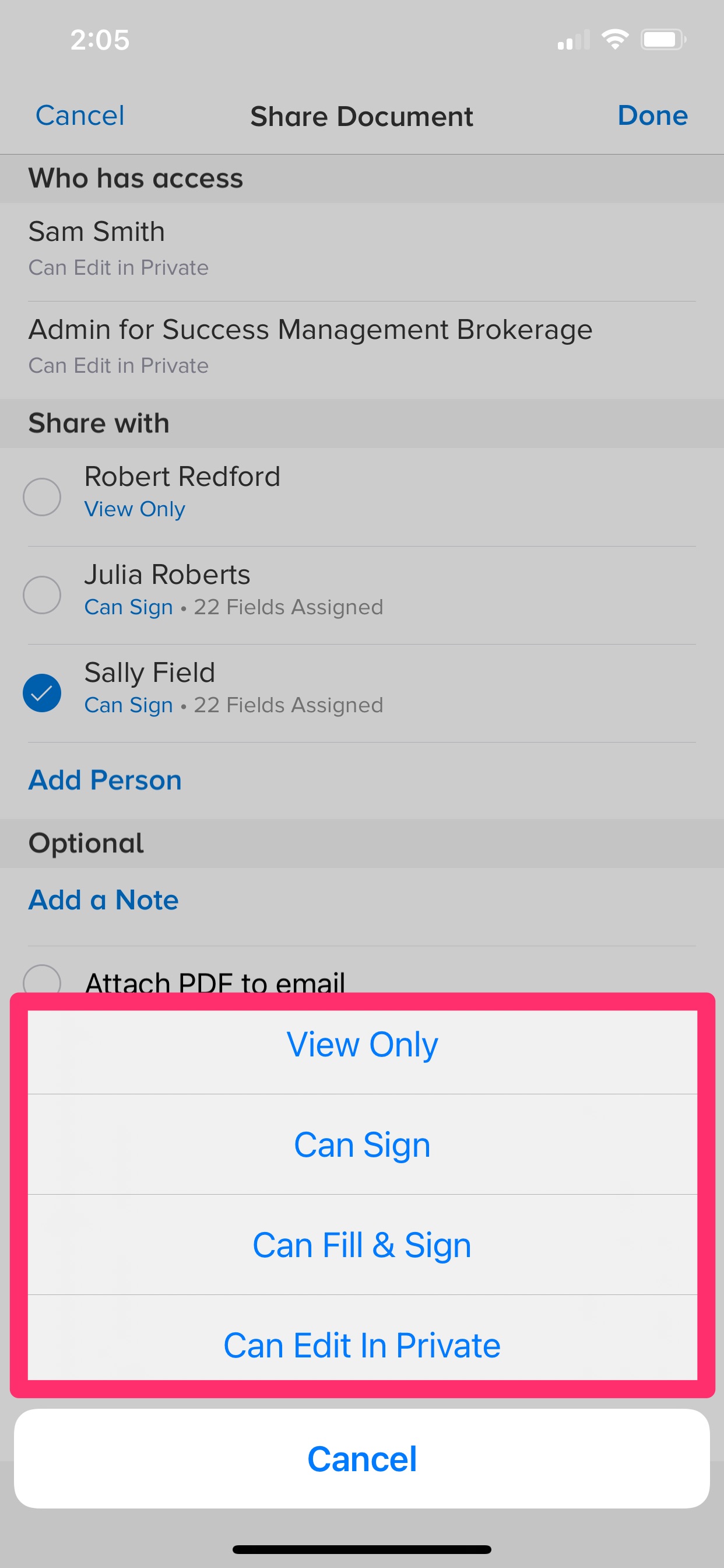 iOS - Sharing Documents and Sharing Permissions