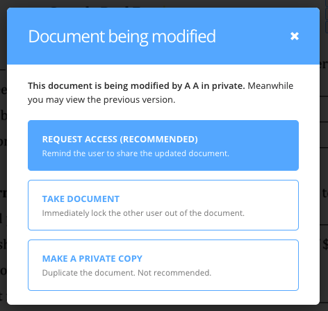 Document Being Modified