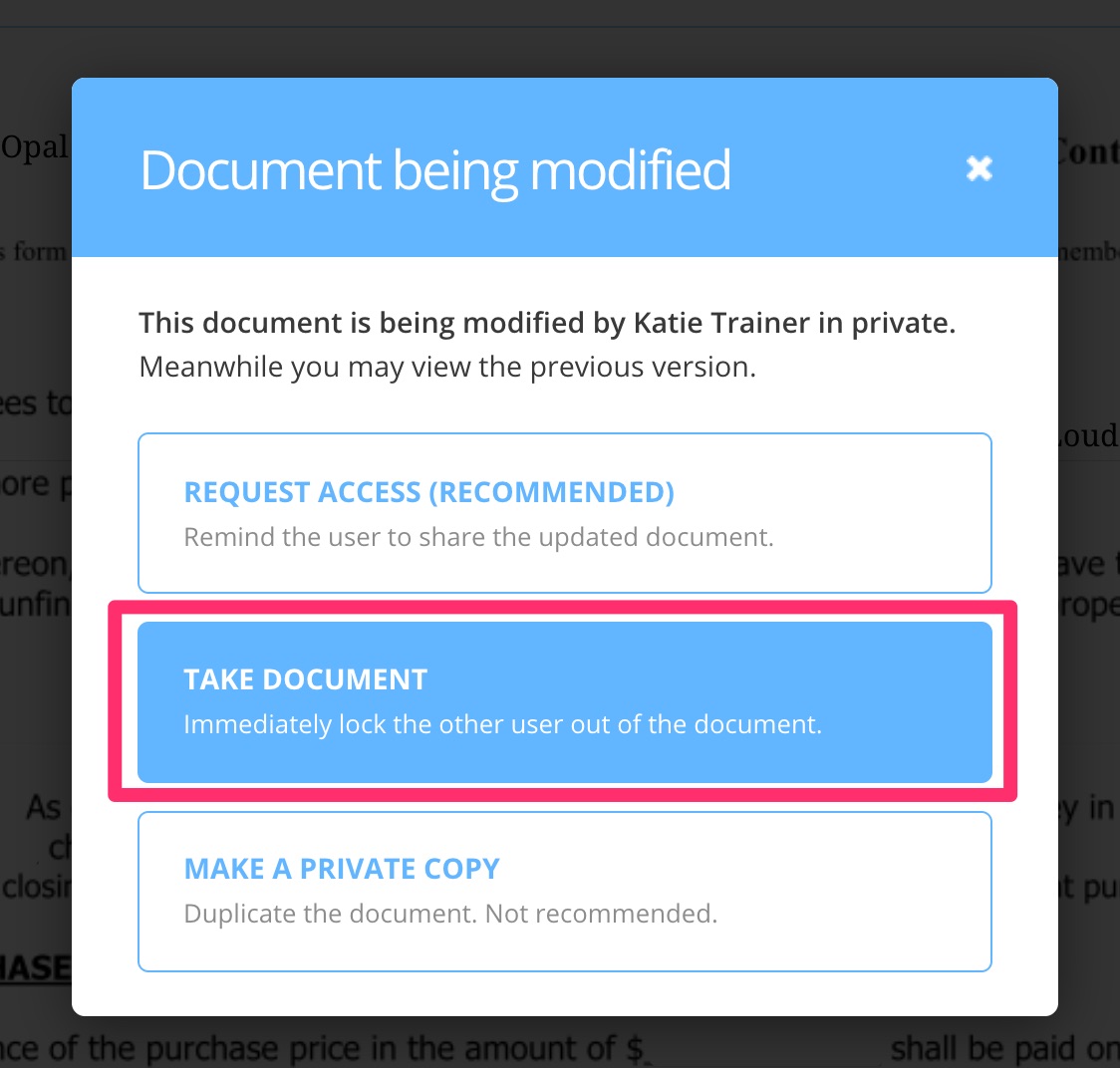 Document Being Modified