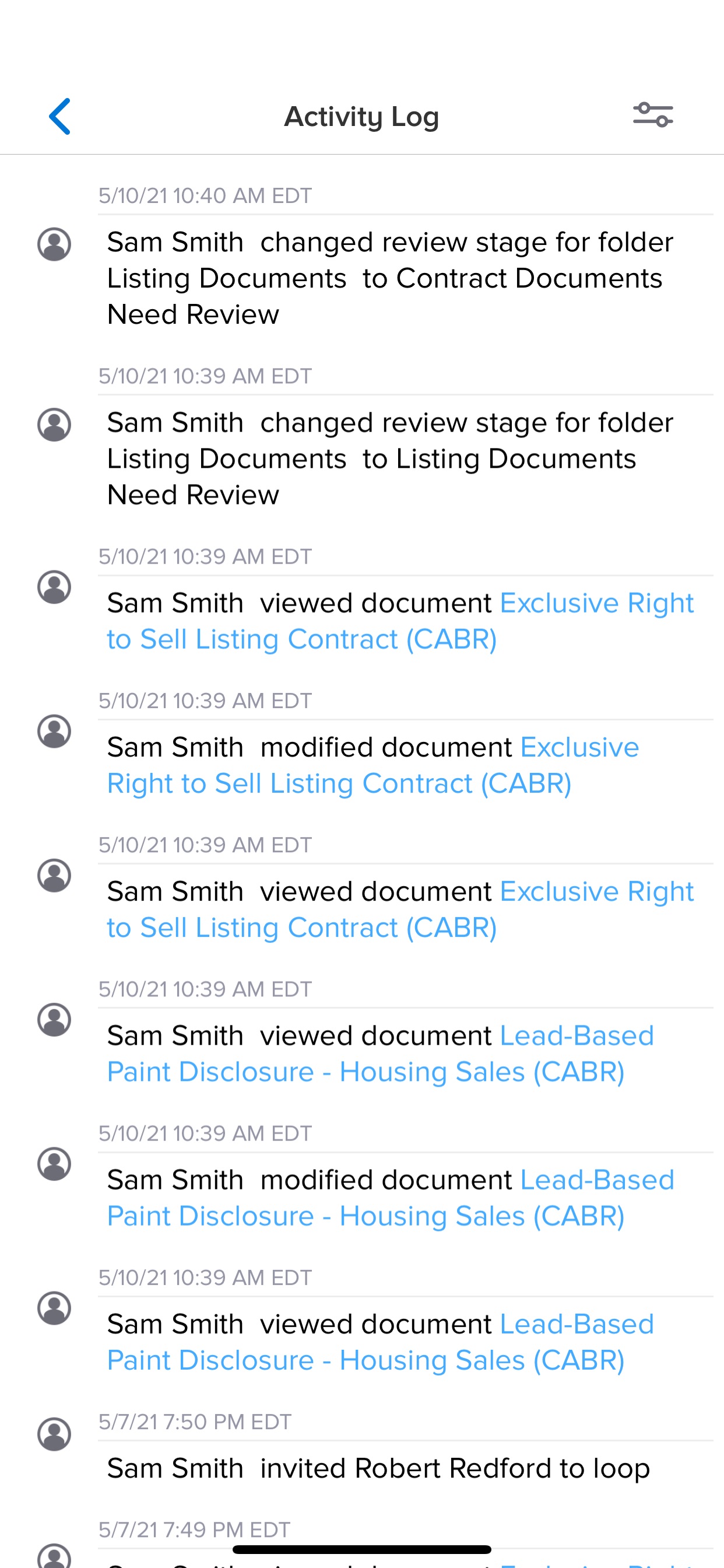 iOS - Navigating The Activity Log
