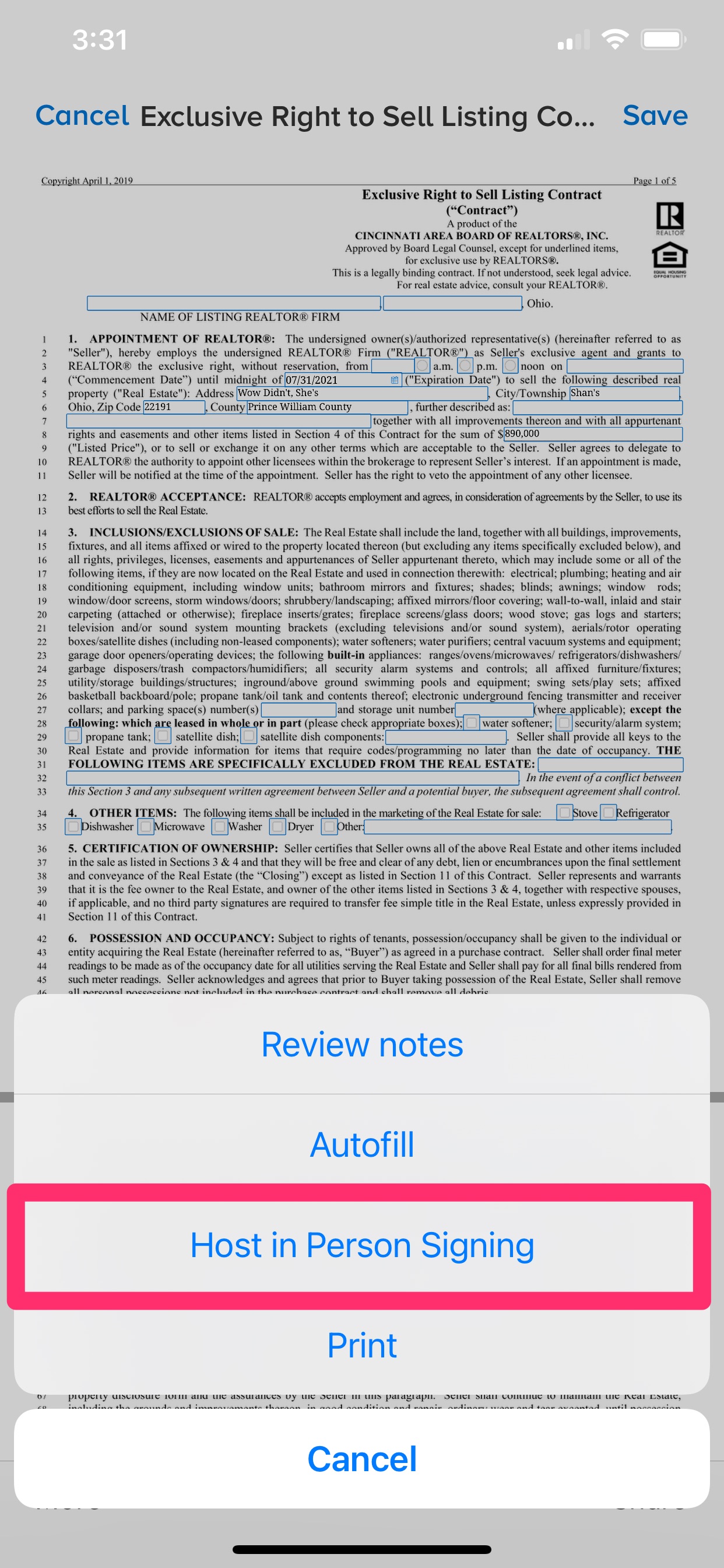 iOS - Signing Documents