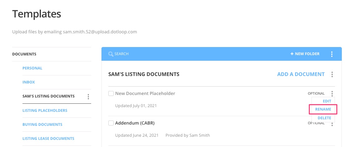 Document Placeholders
