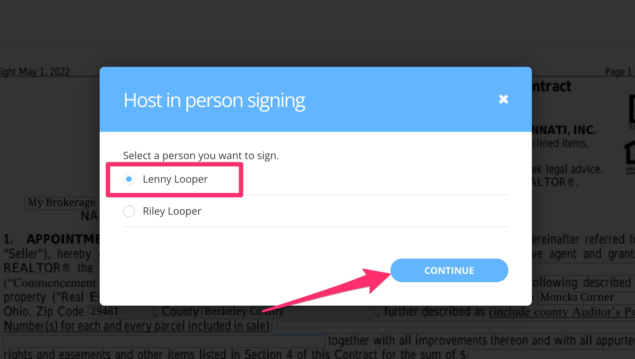 2.0 Host in Person Signing