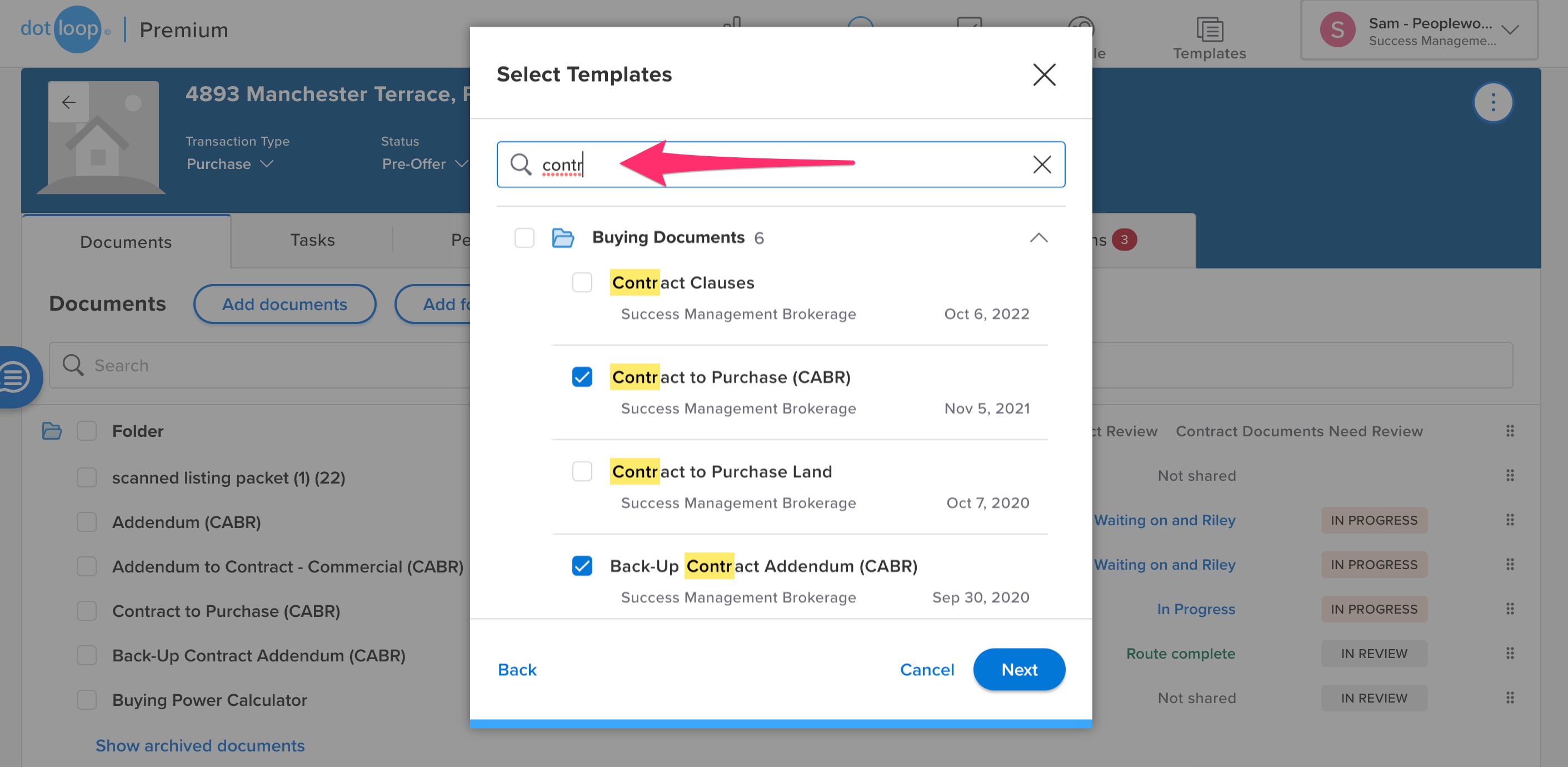 2.0 Adding document templates to a loop
