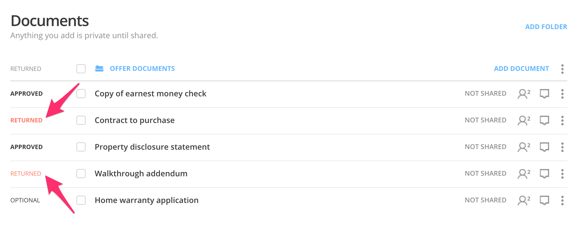 Document Approval Statuses