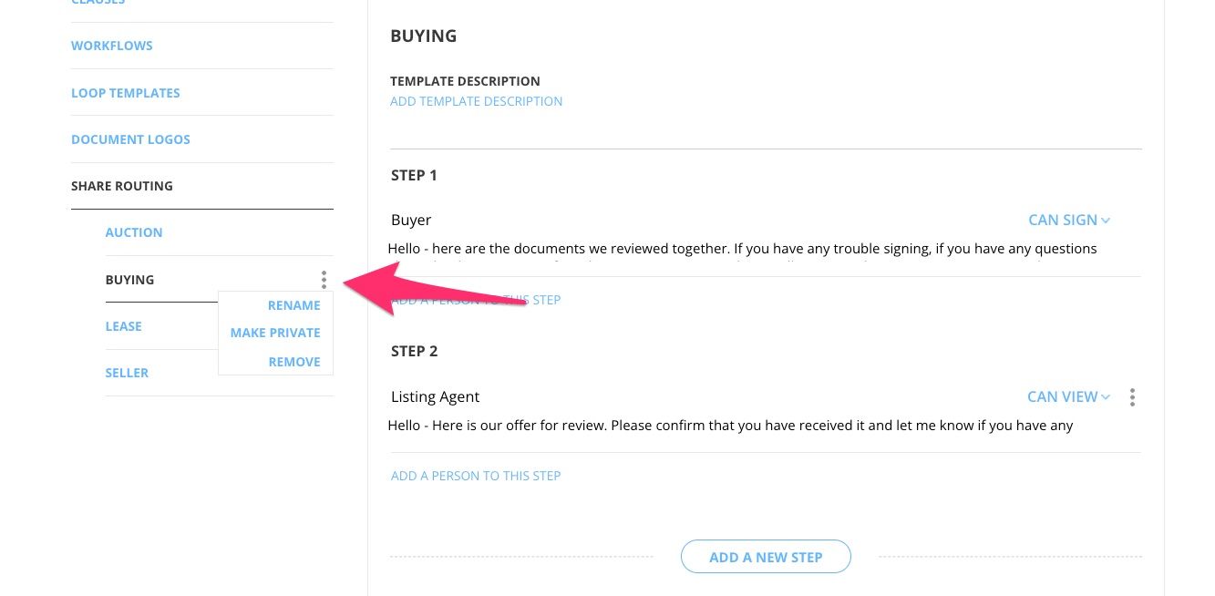 2.0 Creating a Share Routing Template