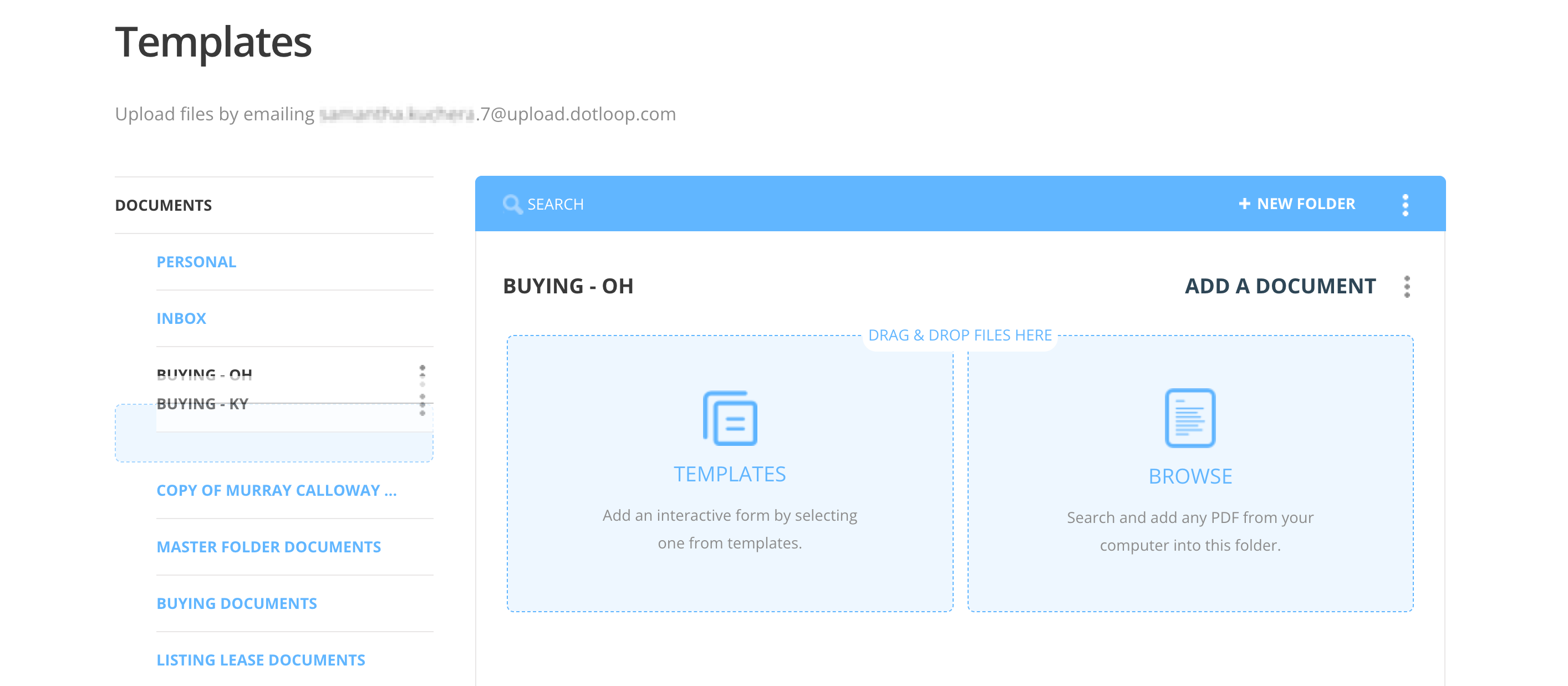 Creating Document Template Folders