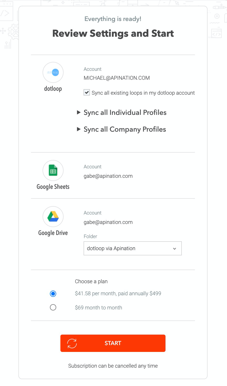 Google Drive Backup via API Nation