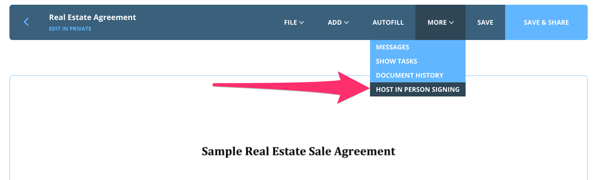Host In-person Signing