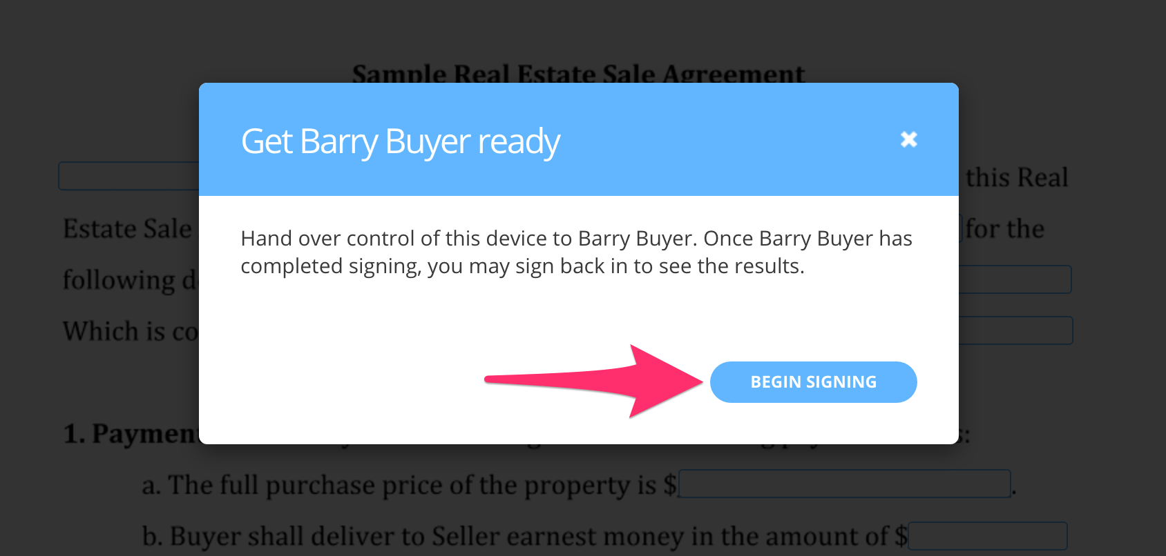 Host In-person Signing