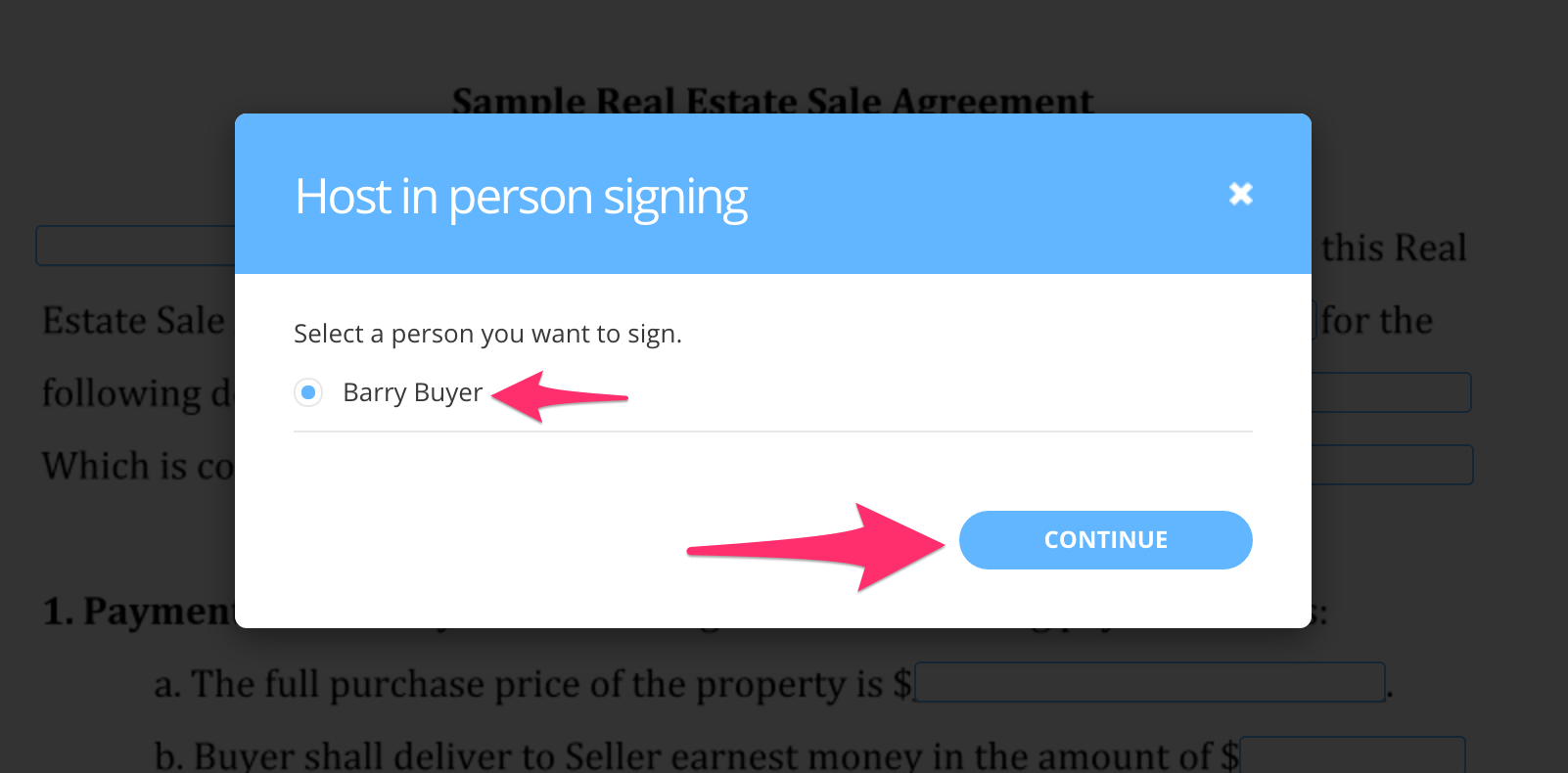 Host In-person Signing