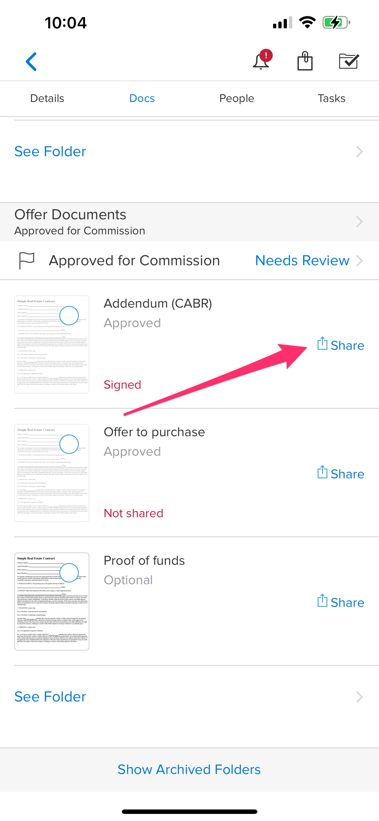 iOS - How to reshare documents