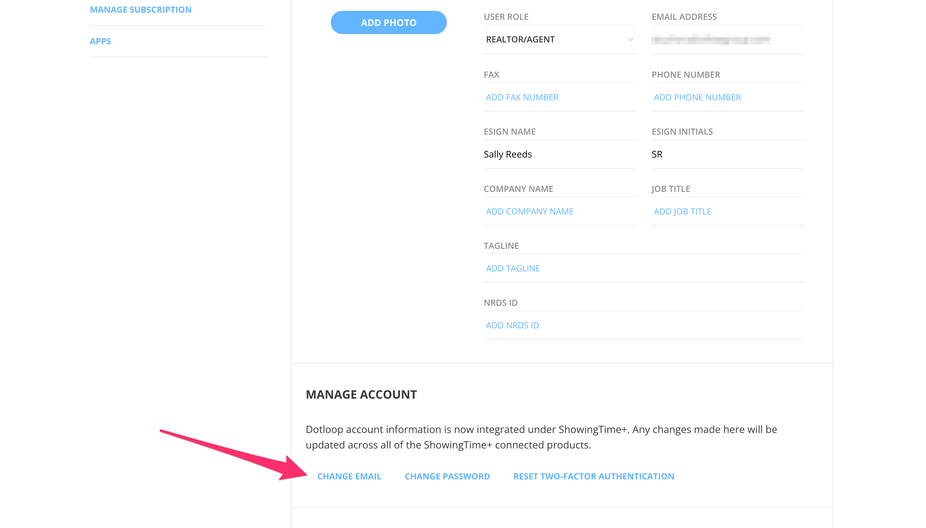 How to change your email address on your dotloop account