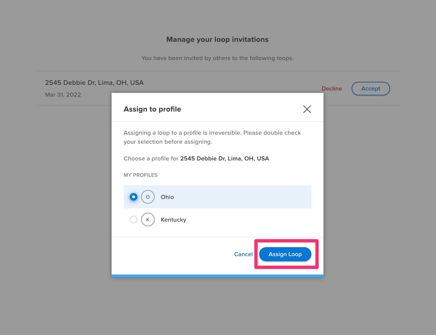 Managing Loop Invitations