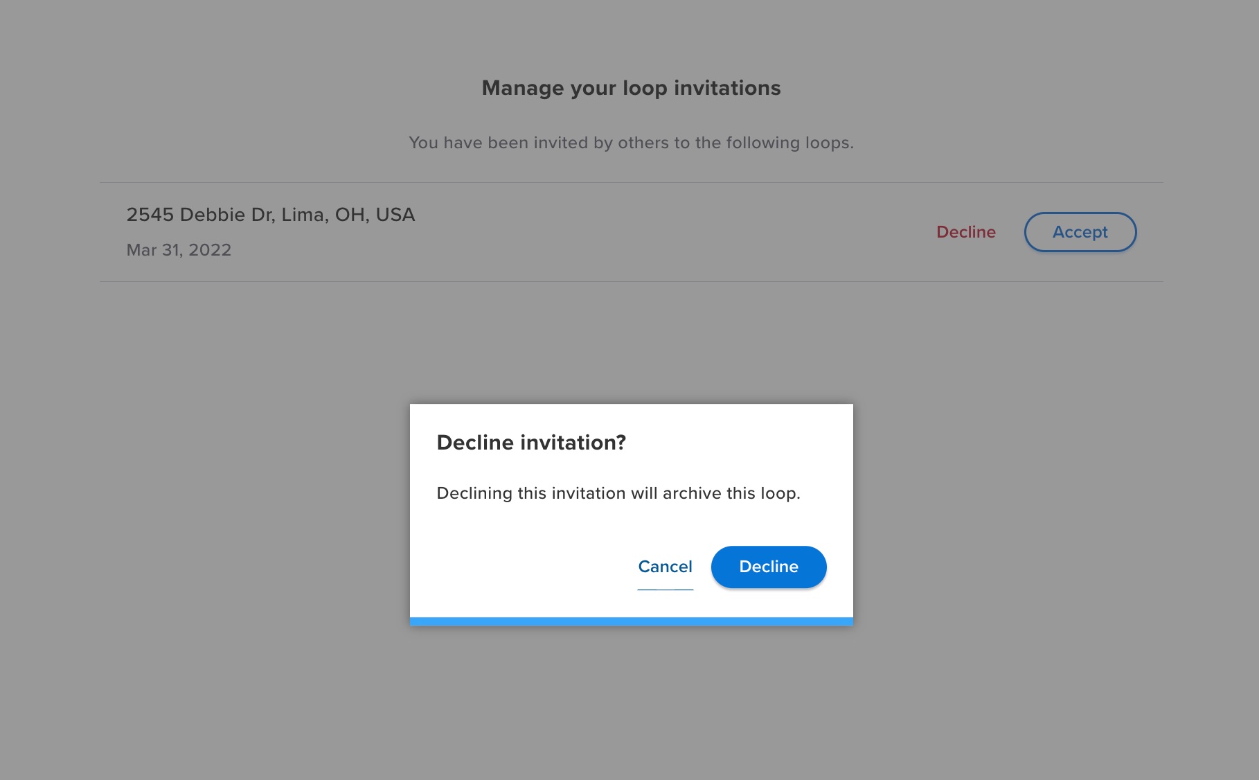Managing Loop Invitations