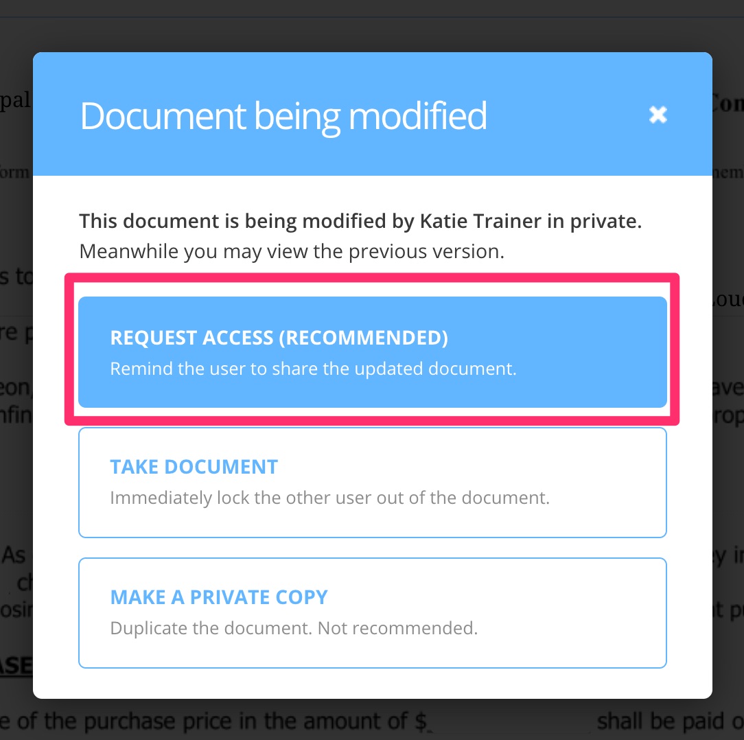 Document Being Modified